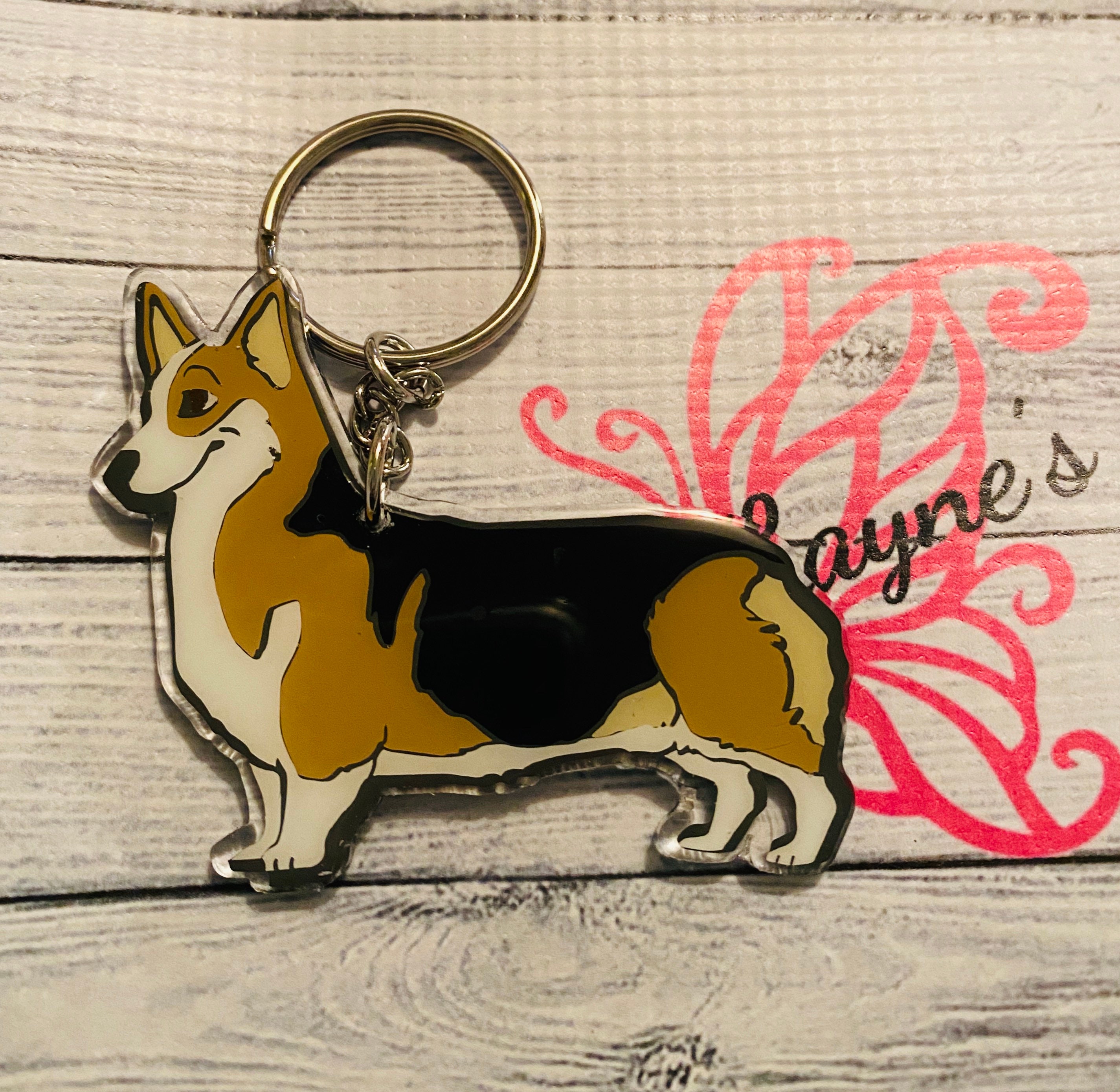 Corgi Custom Acrylic Keychain/Corgi Keychain/Corgi Zipper Pull | Etsy