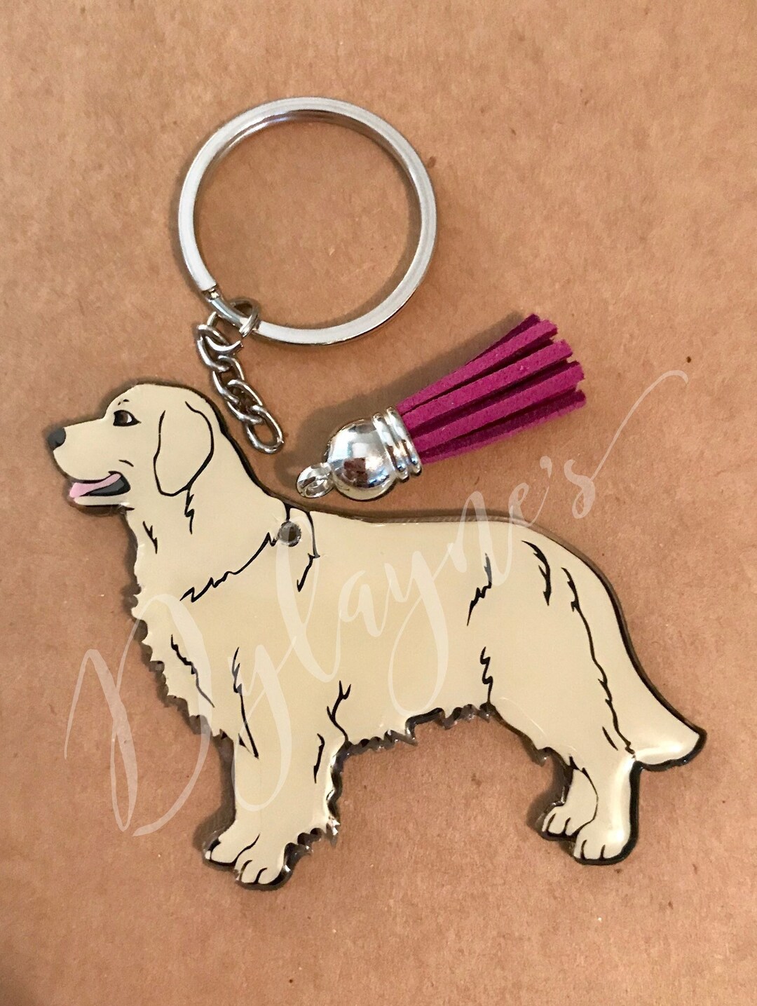 Golden Retriever Custom Acrylic Keychain/golden Retriever - Etsy