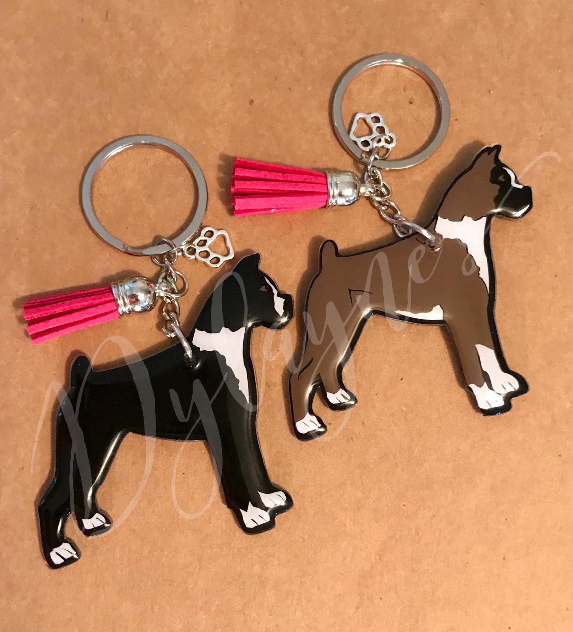 Boxer Dog Custom Acrylic Keychain/ Boxer Dog Keychain/Boxer | Etsy