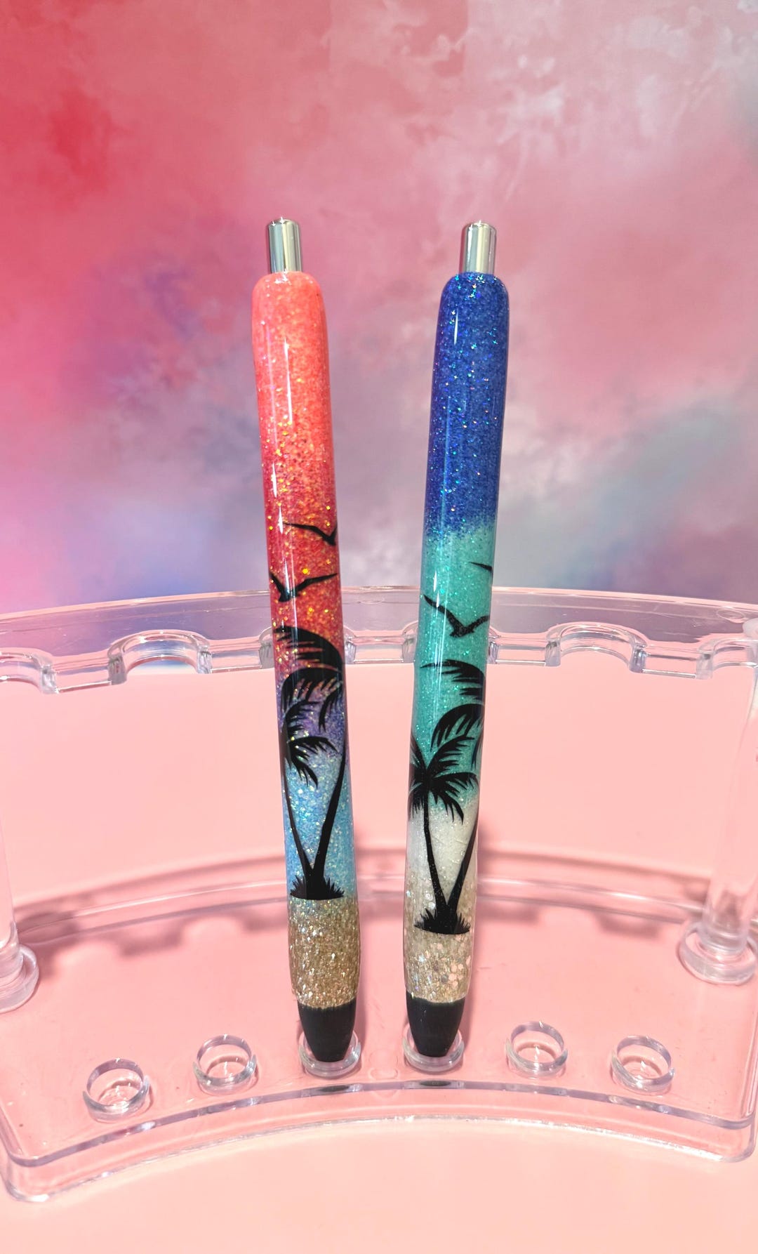 Beach Scene Glitter Pens/personalized Pens/inkjoy Gel Pens/custom Ink ...