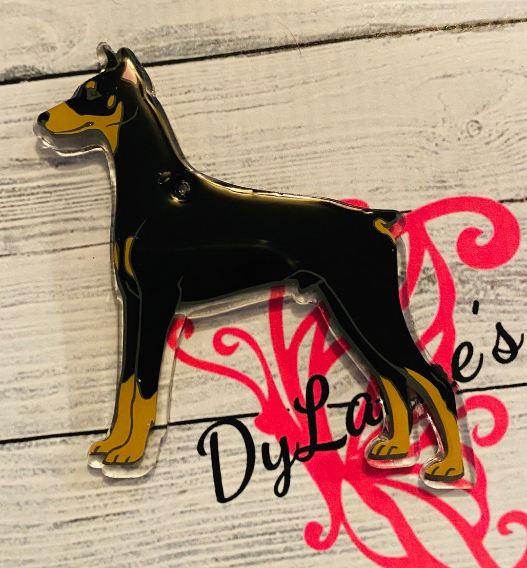Doberman Pinscher Custom Acrylic Keychain/doberman Pinscher Keychain ...