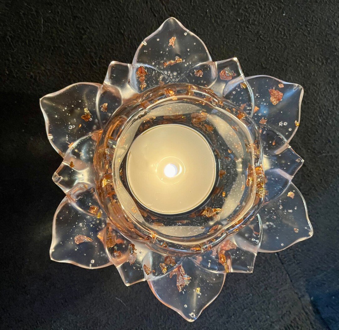 Clear Resin Lotus Flower Tea Light Holder - Etsy