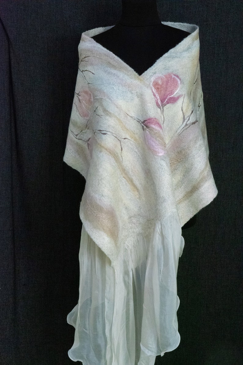 Bride Scarf for Wedding With Silk Handmade Fiber Art - Etsy