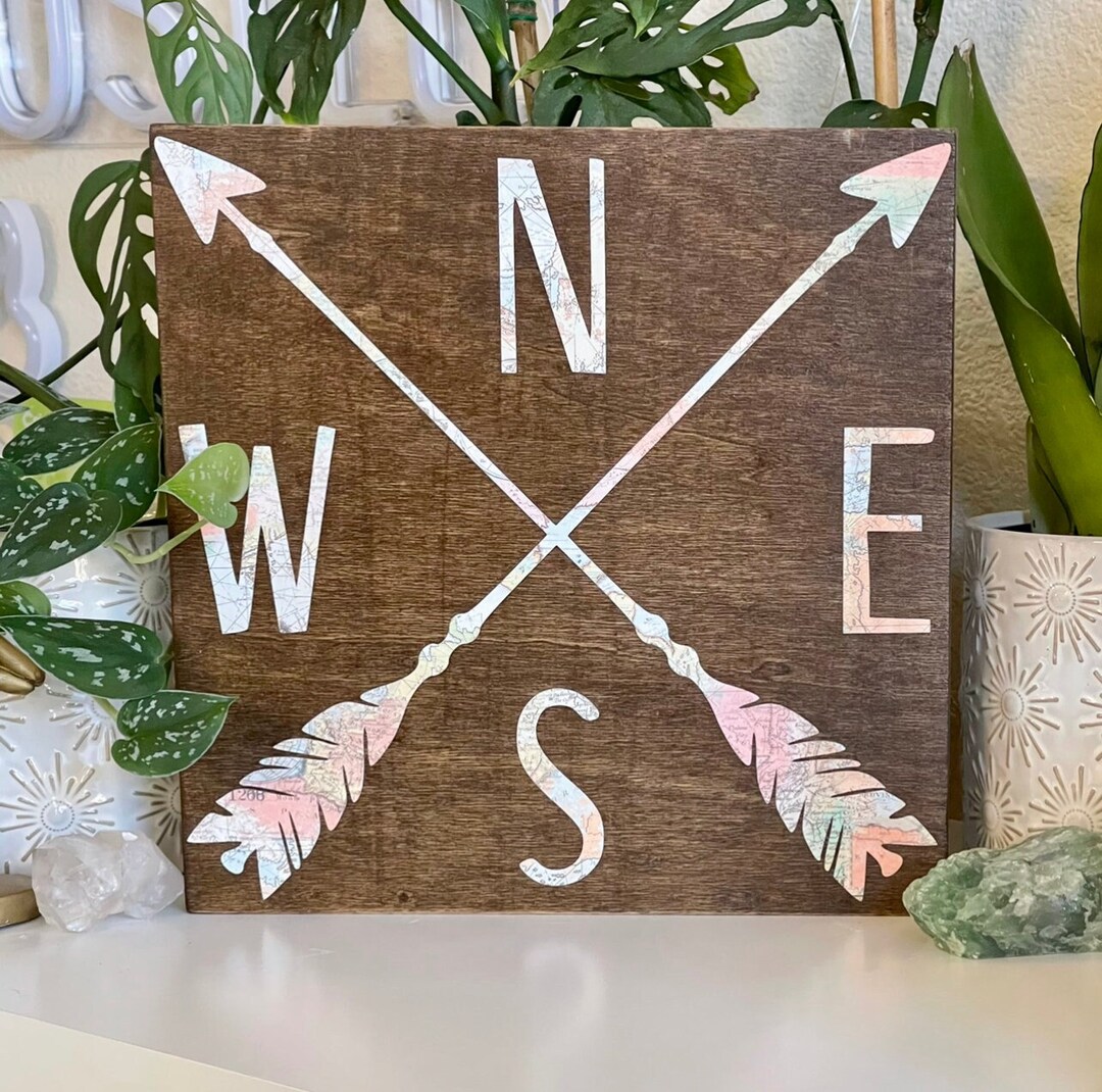 NESW Arrows Sign * * Compass Rose - Etsy