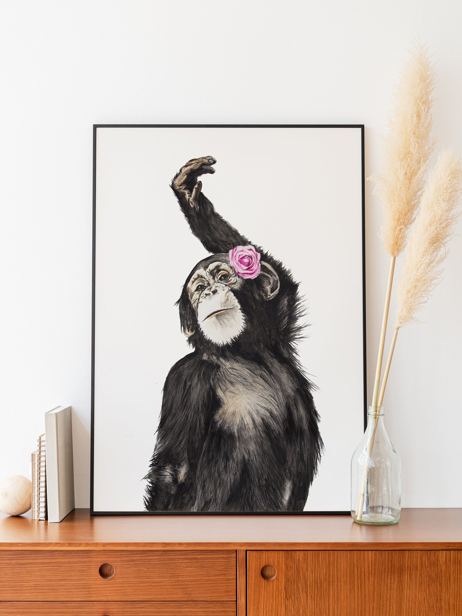 Dancing Monkey - Limited Edition Art Print, Elegant Monkey Illustration ...