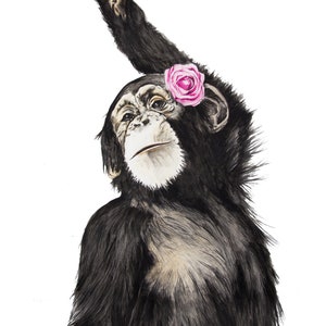 Dancing Monkey - Limited Edition Art Print, Elegant Monkey Illustration ...