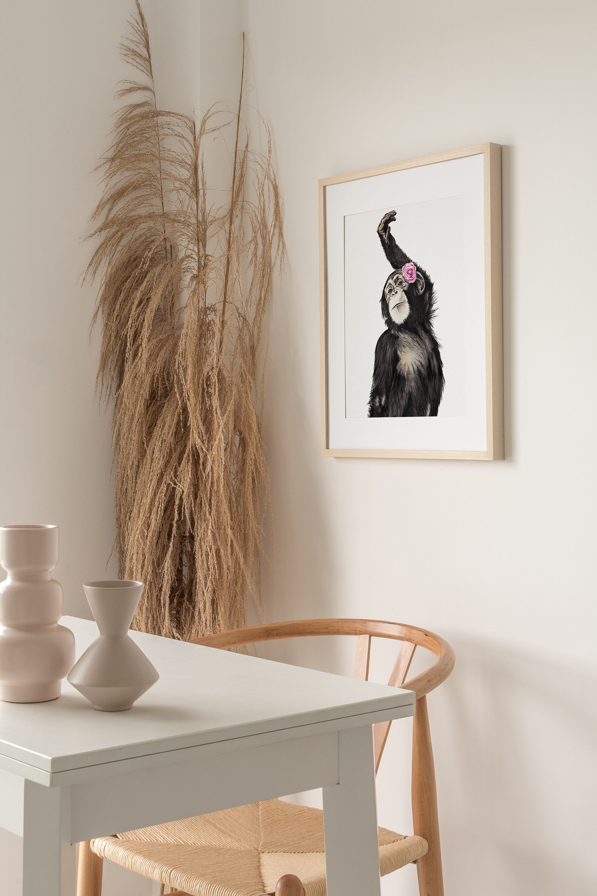 Dancing Monkey - Limited Edition Art Print, Elegant Monkey Illustration ...
