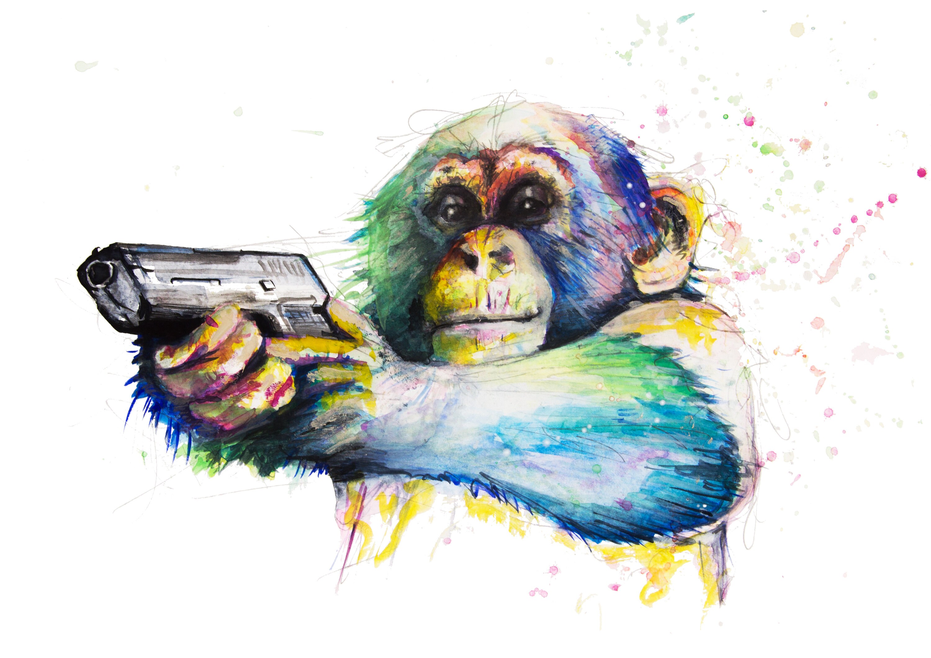 Weed And Guns Drawings