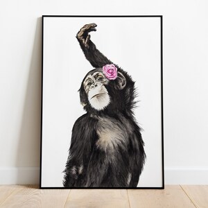 Dancing Monkey - Limited Edition Art Print, Elegant Monkey Illustration ...