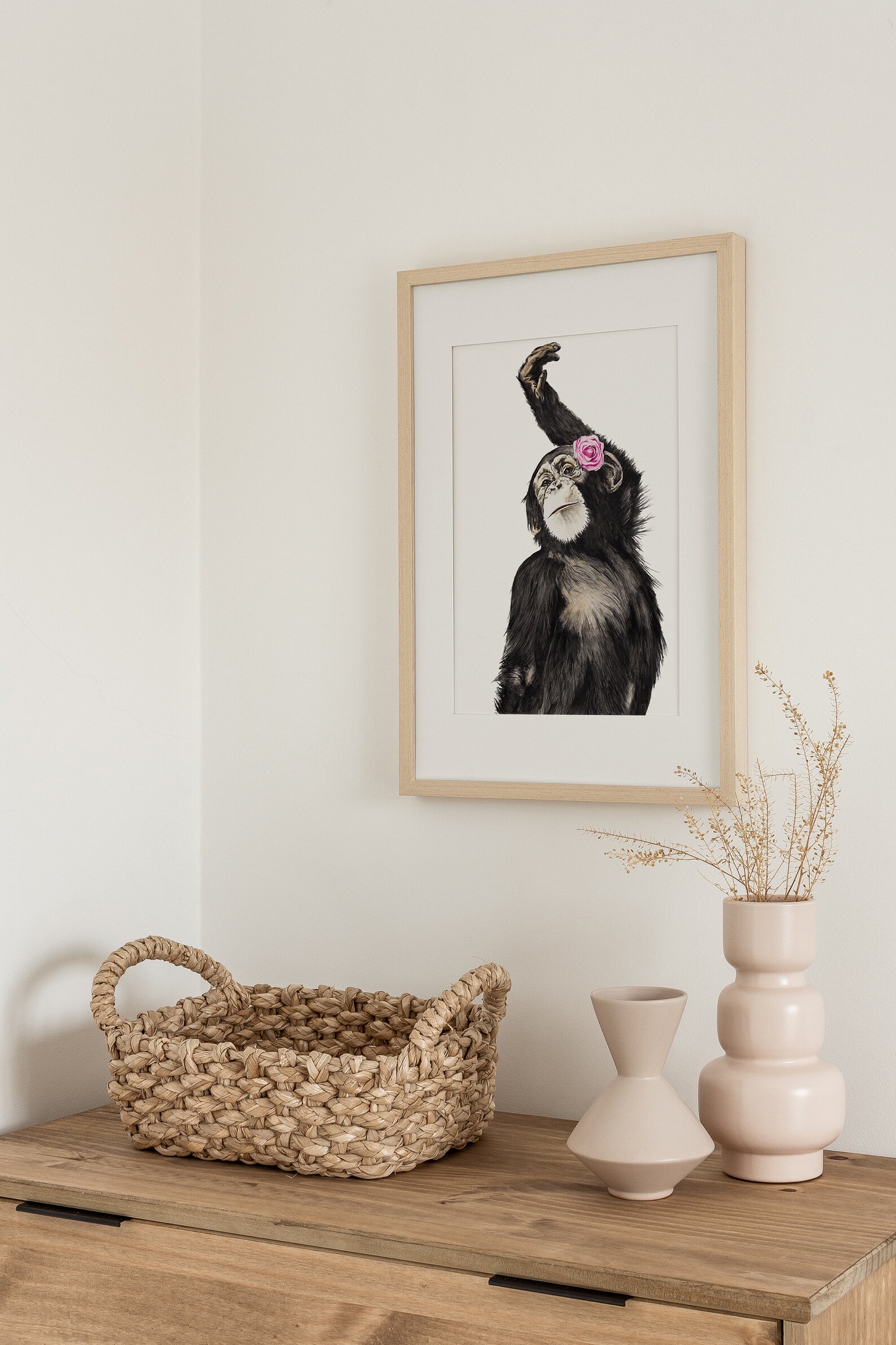 Dancing Monkey - Limited Edition Art Print, Elegant Monkey Illustration ...