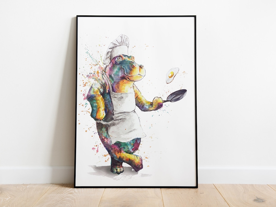 Hippo Cook Limited Edition Art Print Funny and Unique Wall Art - Etsy