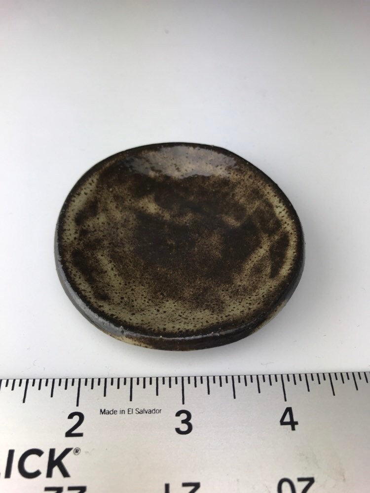 2” Brown and Cream Mini Plate - Etsy