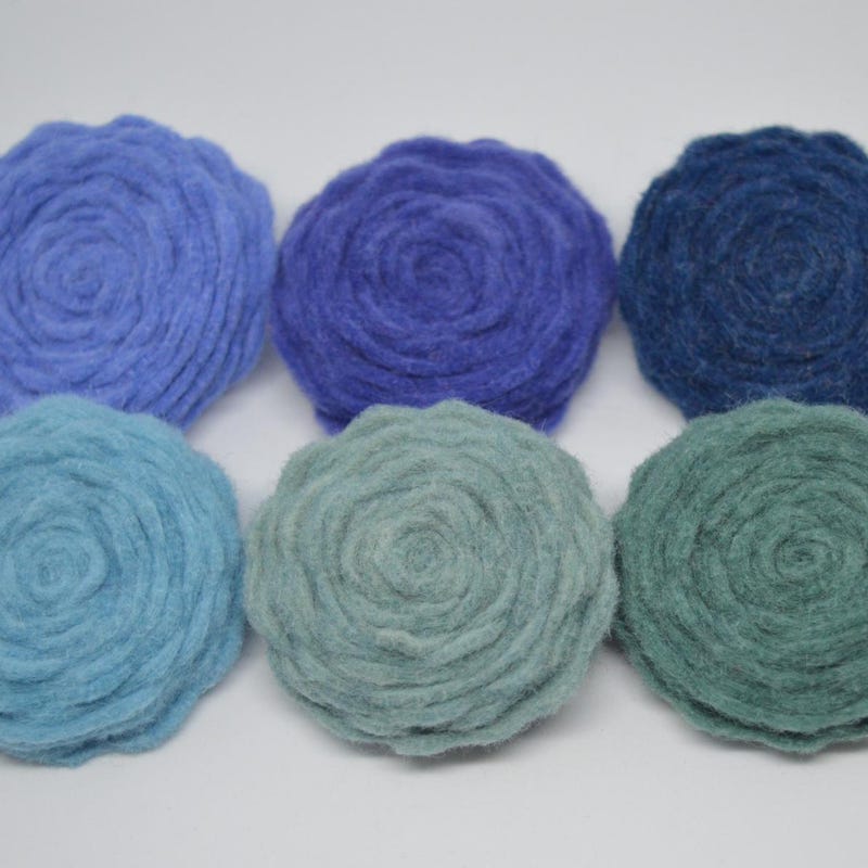 Navy Felted Flowers - Etsy UK
