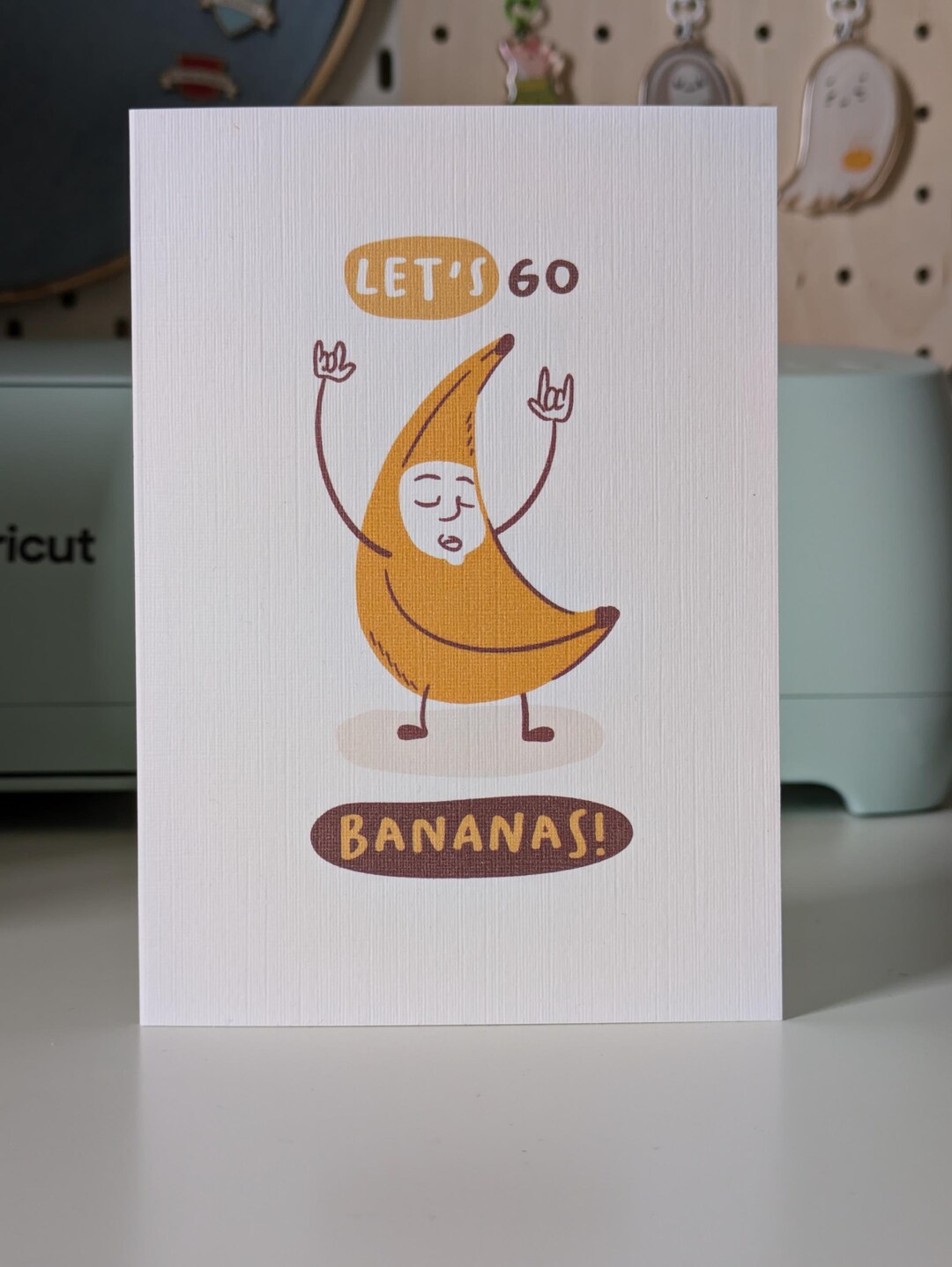 Banana Card, Let's Go Bananas, Kawaii Banana, Celebration Card, Banana ...