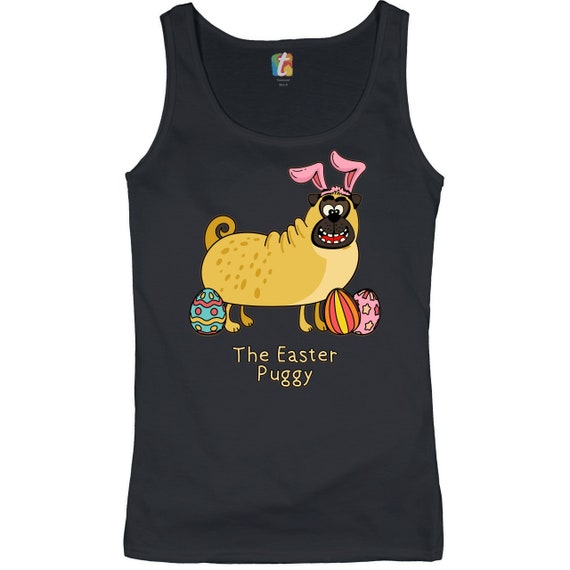 The Easter Puggy Women's Tank Top Cute Pug With Bunny | Etsy