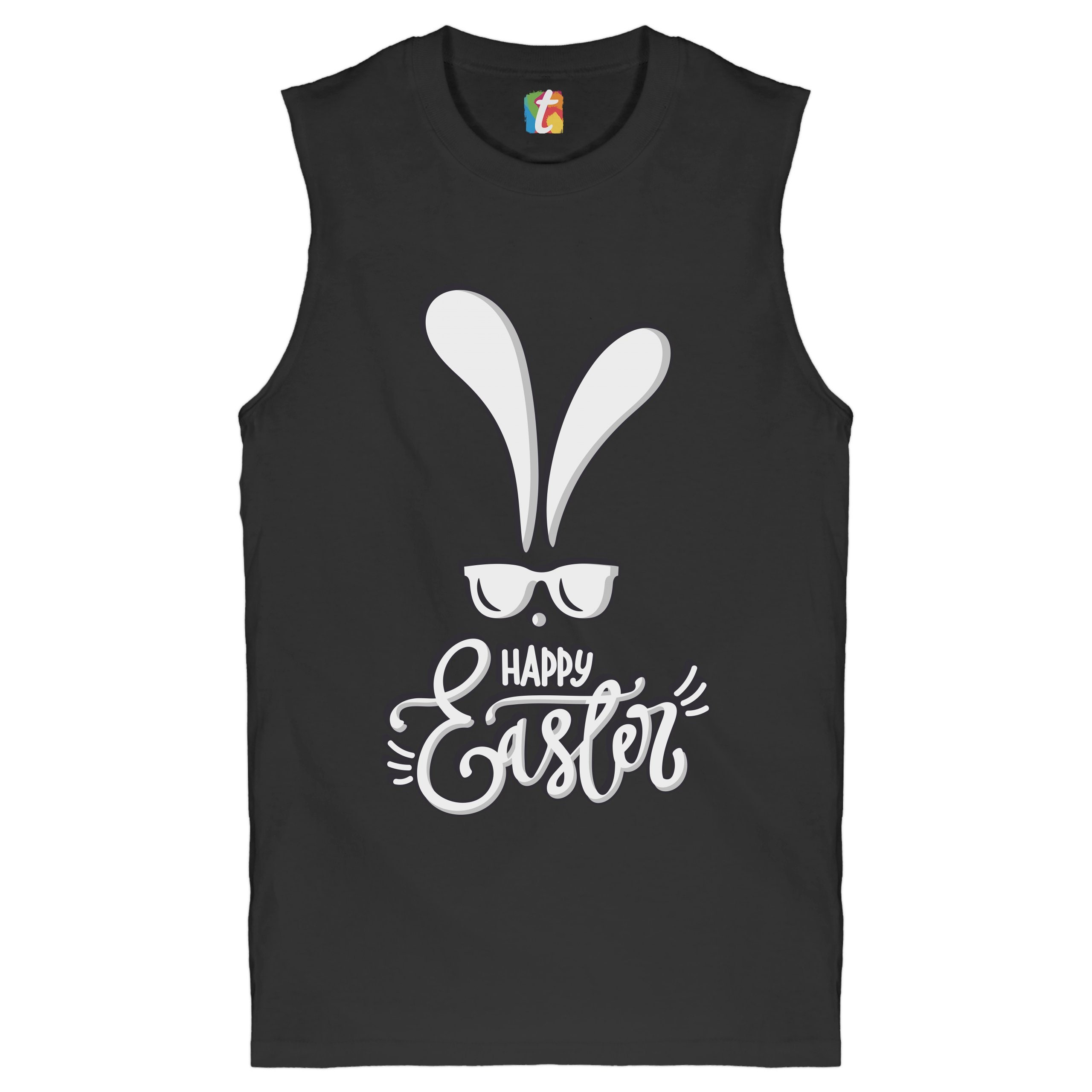 Happy Easter Bunny Ears Muscle Shirt Religious, Jesus Christ Has Risen ...