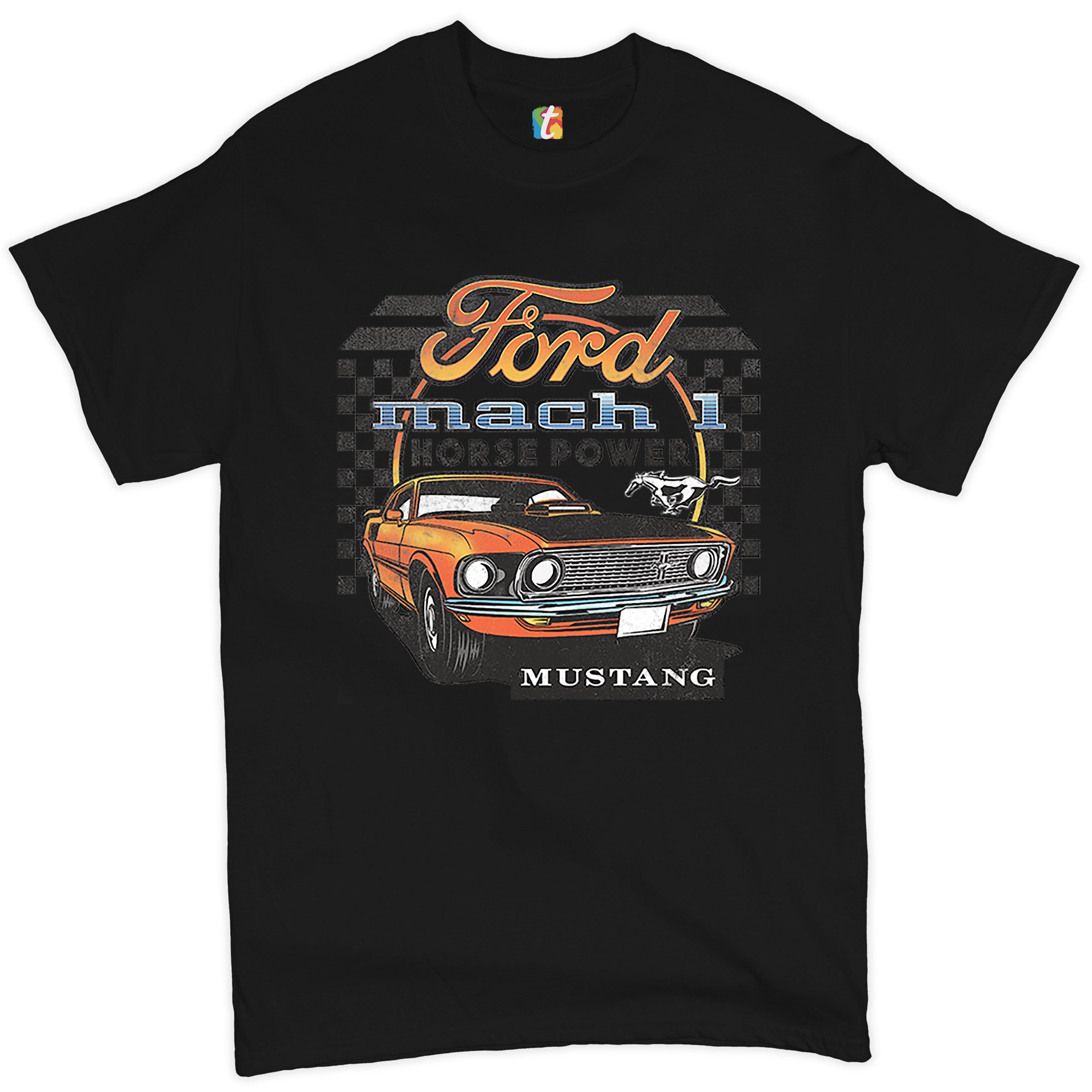 Ford Mustang Mach 1 T-shirt Horse Power American Muscle Licensed Men's ...