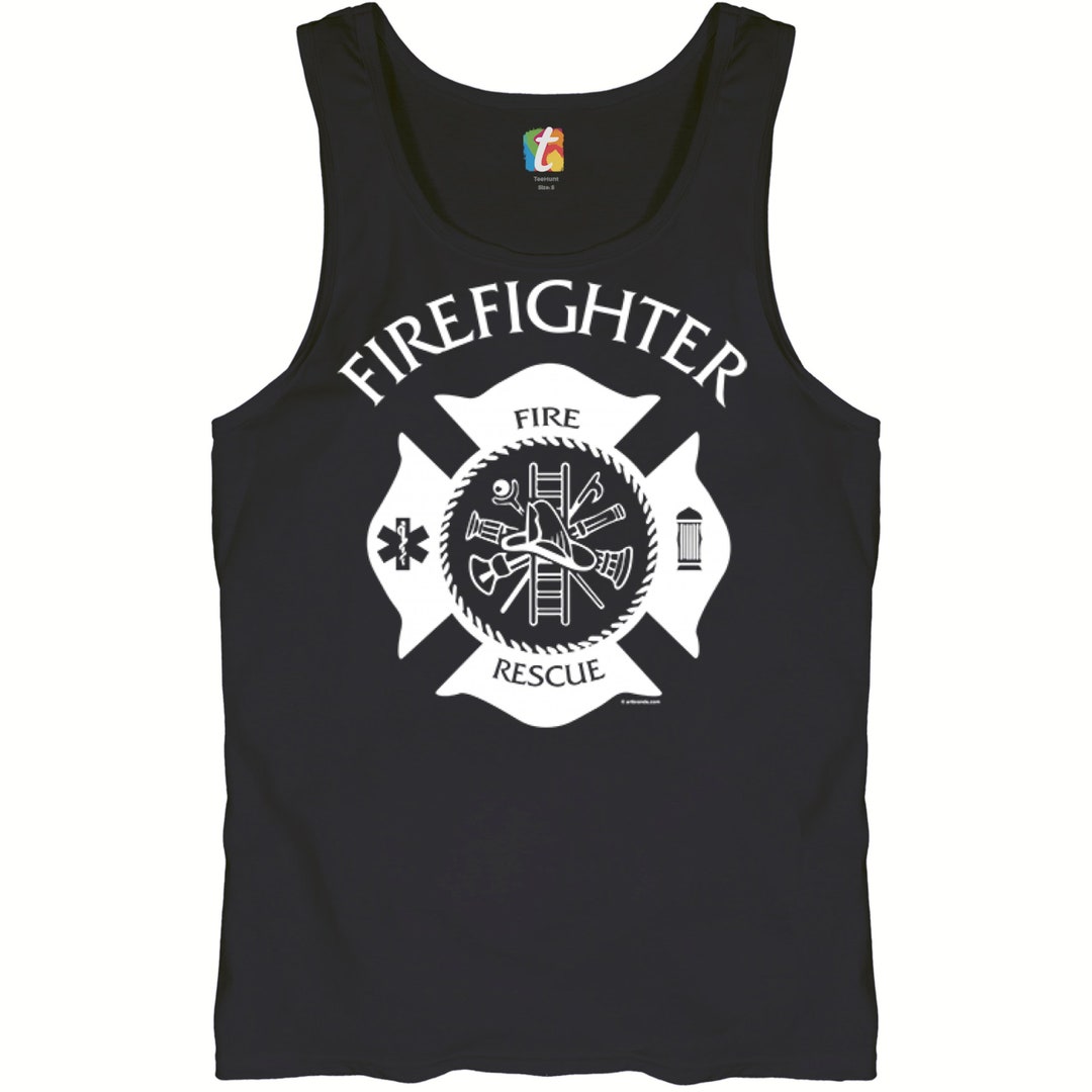 Firefighter Emblem Tank Top Fire and Rescue, First Responders, Fire ...
