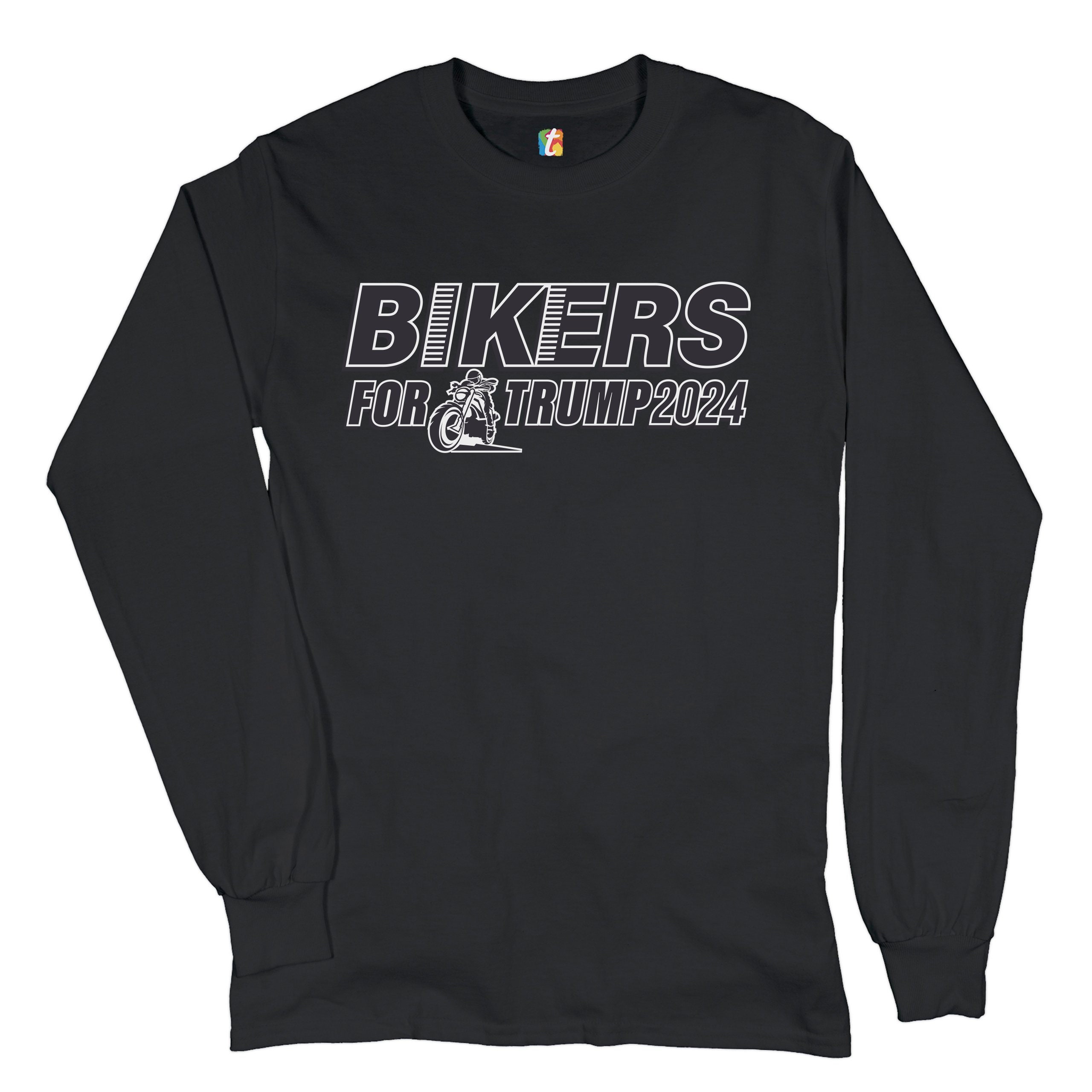 Bikers for Trump 2024 Long Sleeve T-shirt Donald Trump Motorcycle Rally ...