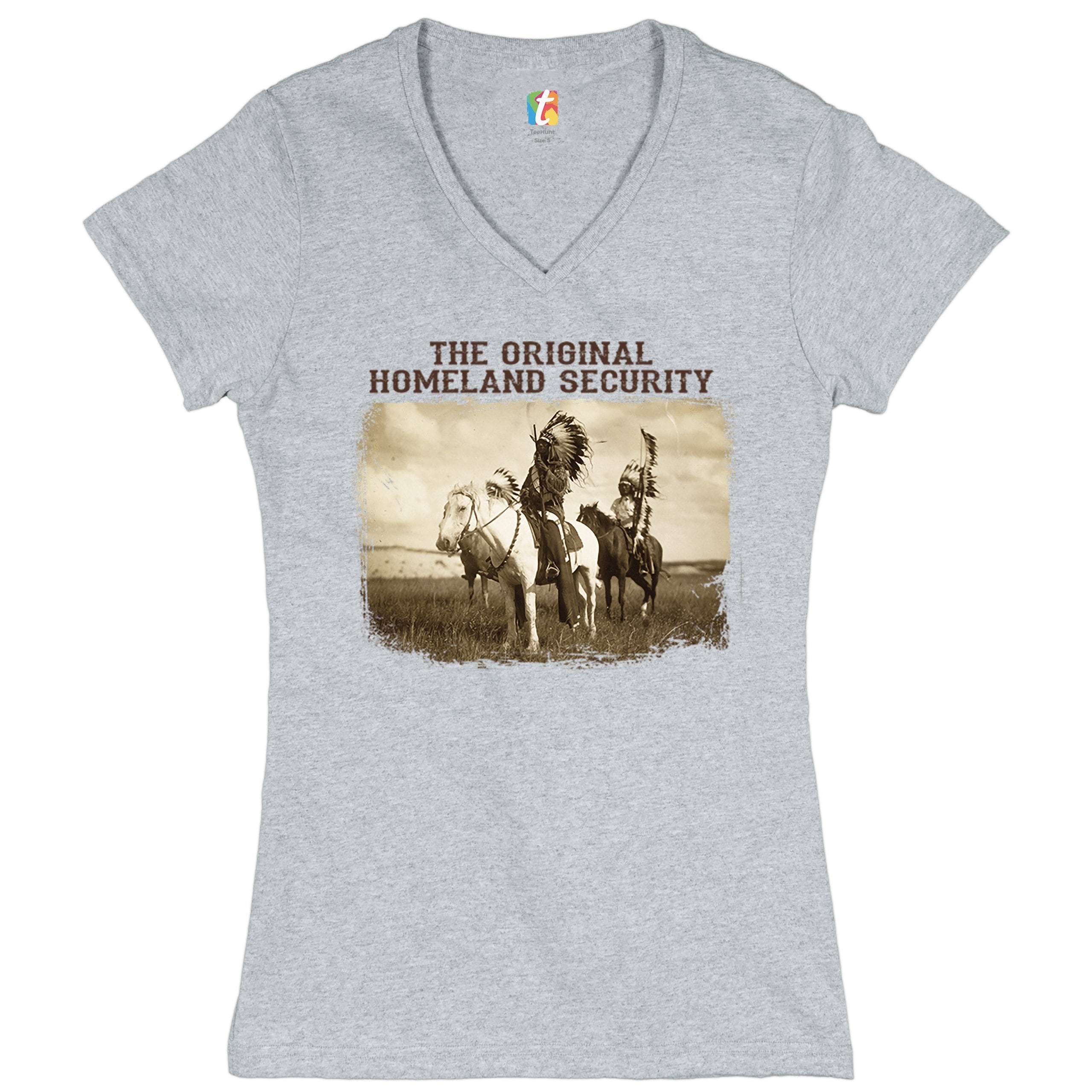The Original Homeland Security Women's V-neck T-shirt Indigenous ...