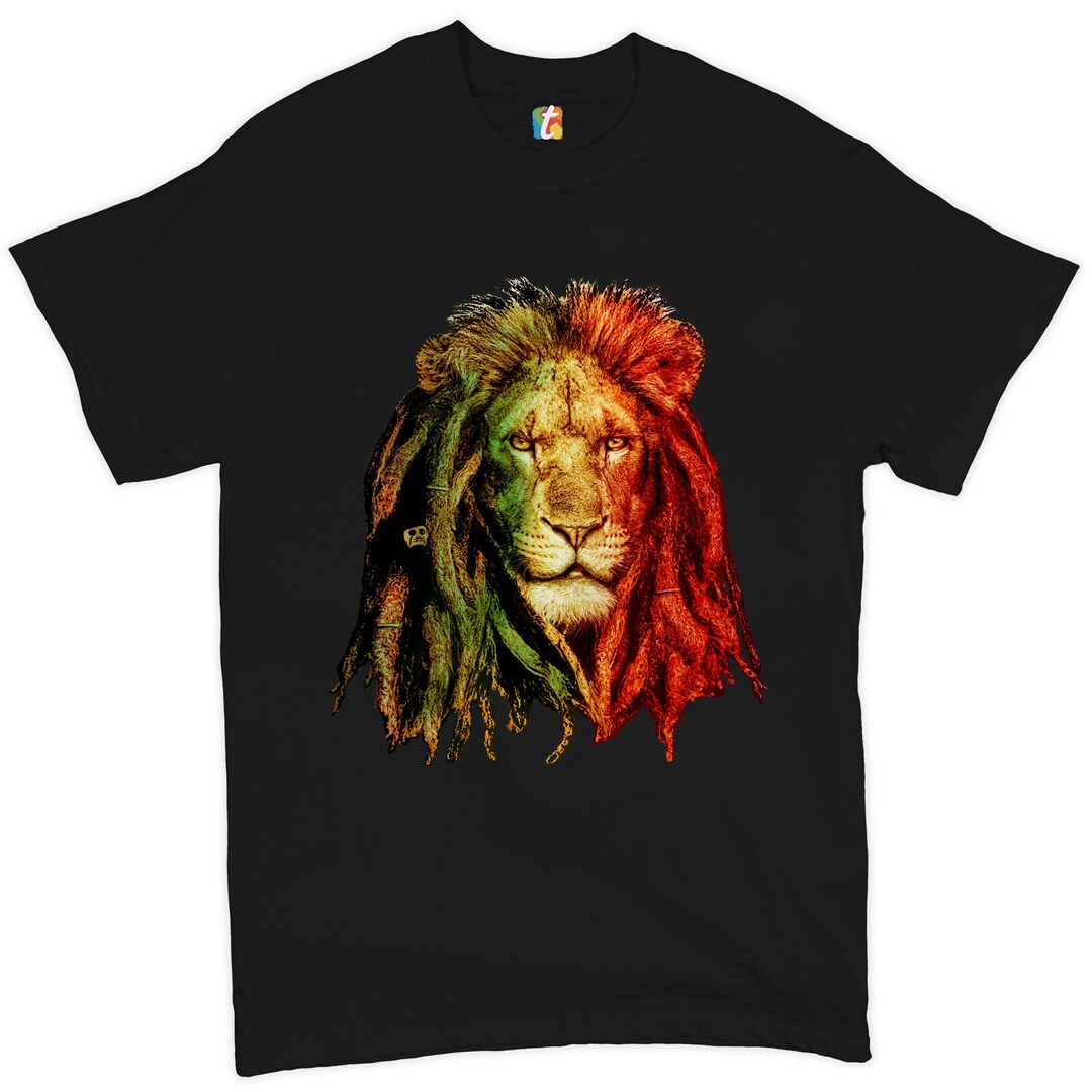 Lion With Dreadlocks T-shirt Rastafari Jah Jamaica - Etsy UK