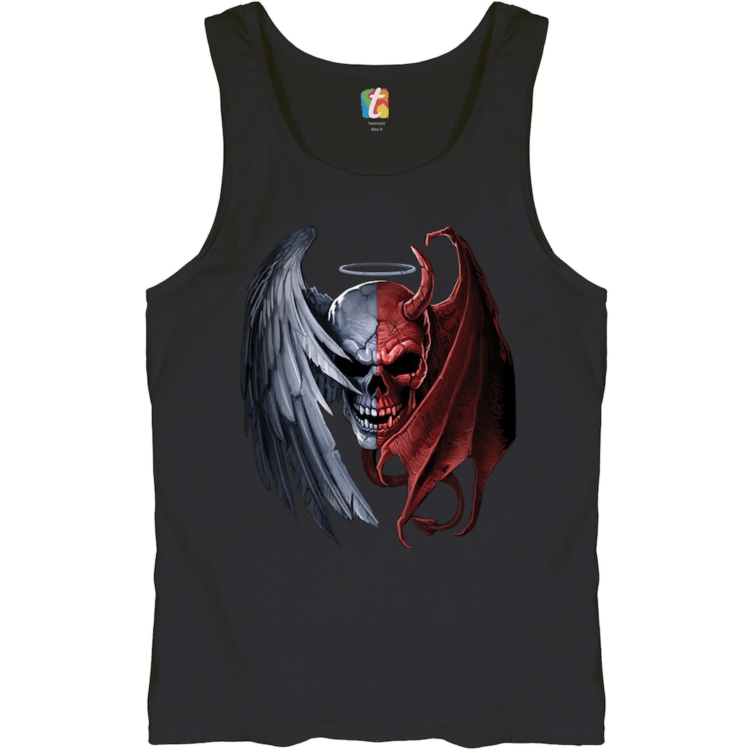 Gothic Demon Angel Skull Tank Top Horror Nightmare Halloween Men's Top ...
