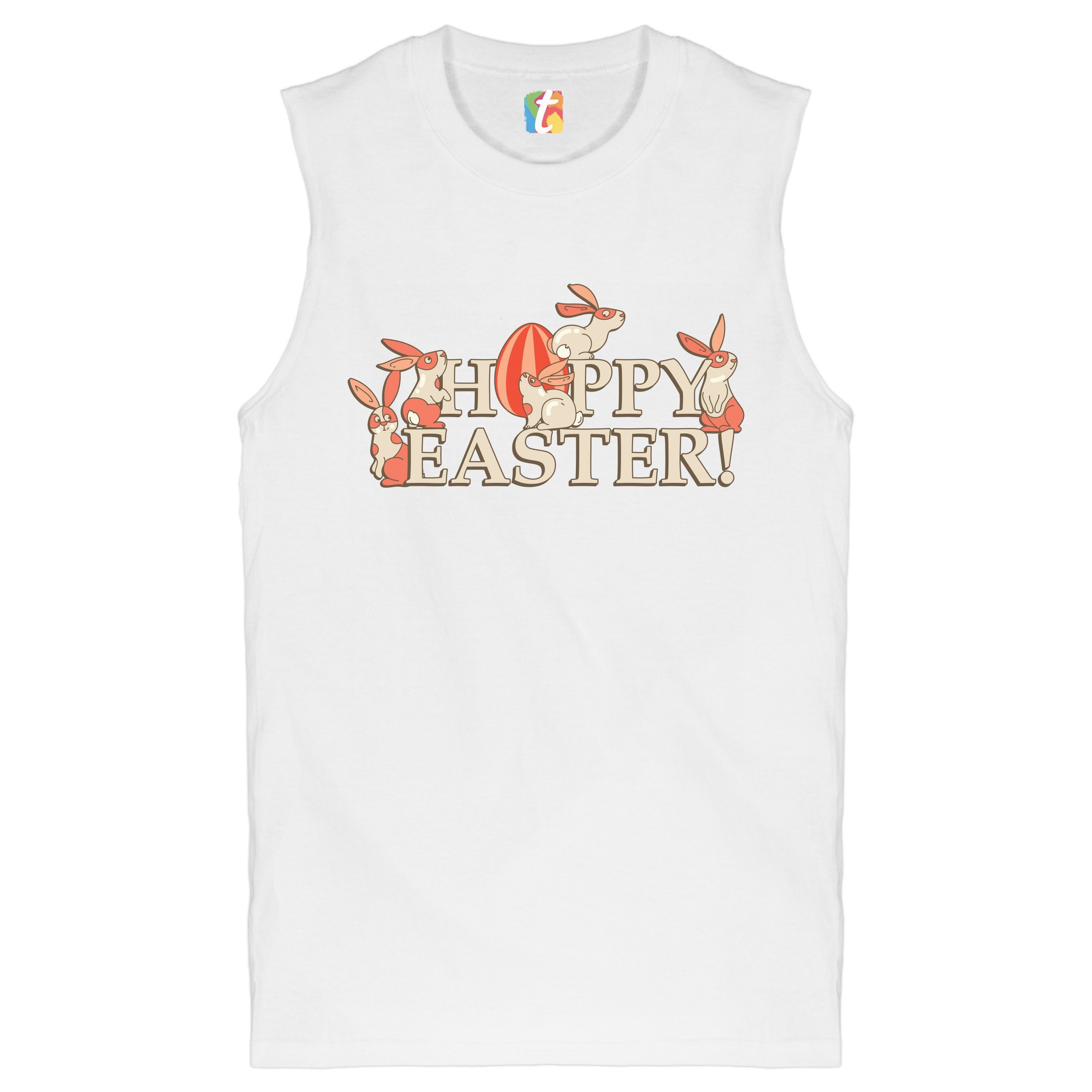 Happy Easter Muscle Shirt Hoppy Easter Easter Bunny Holiday | Etsy
