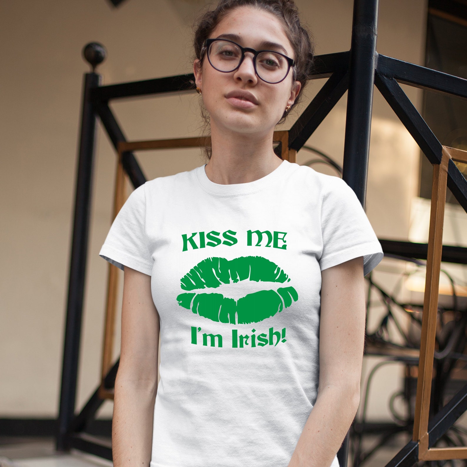 Kiss Me I'm Irish T-Shirt Funny Kissy Lips St. | Etsy