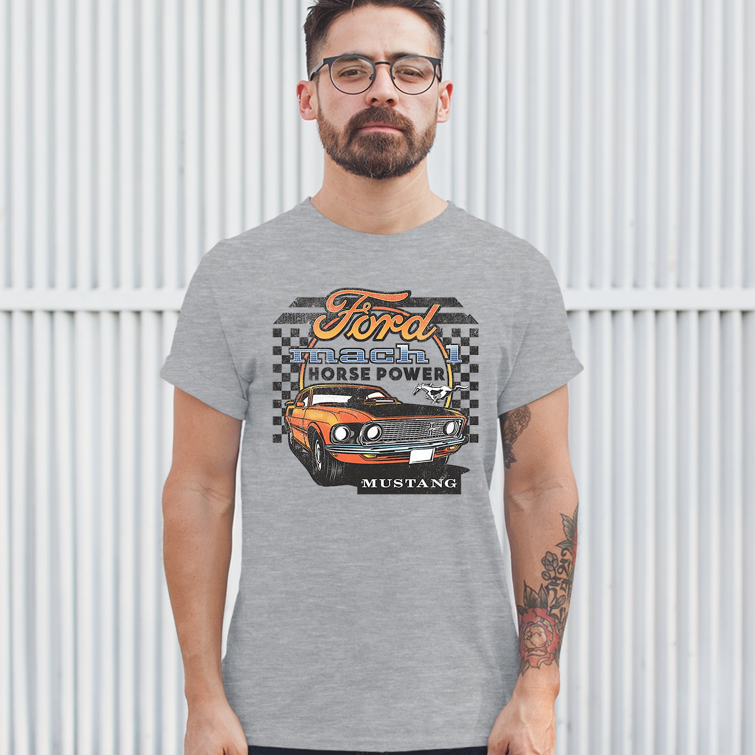 Ford Mustang Mach 1 T-shirt Horse Power American Muscle Licensed Men's ...