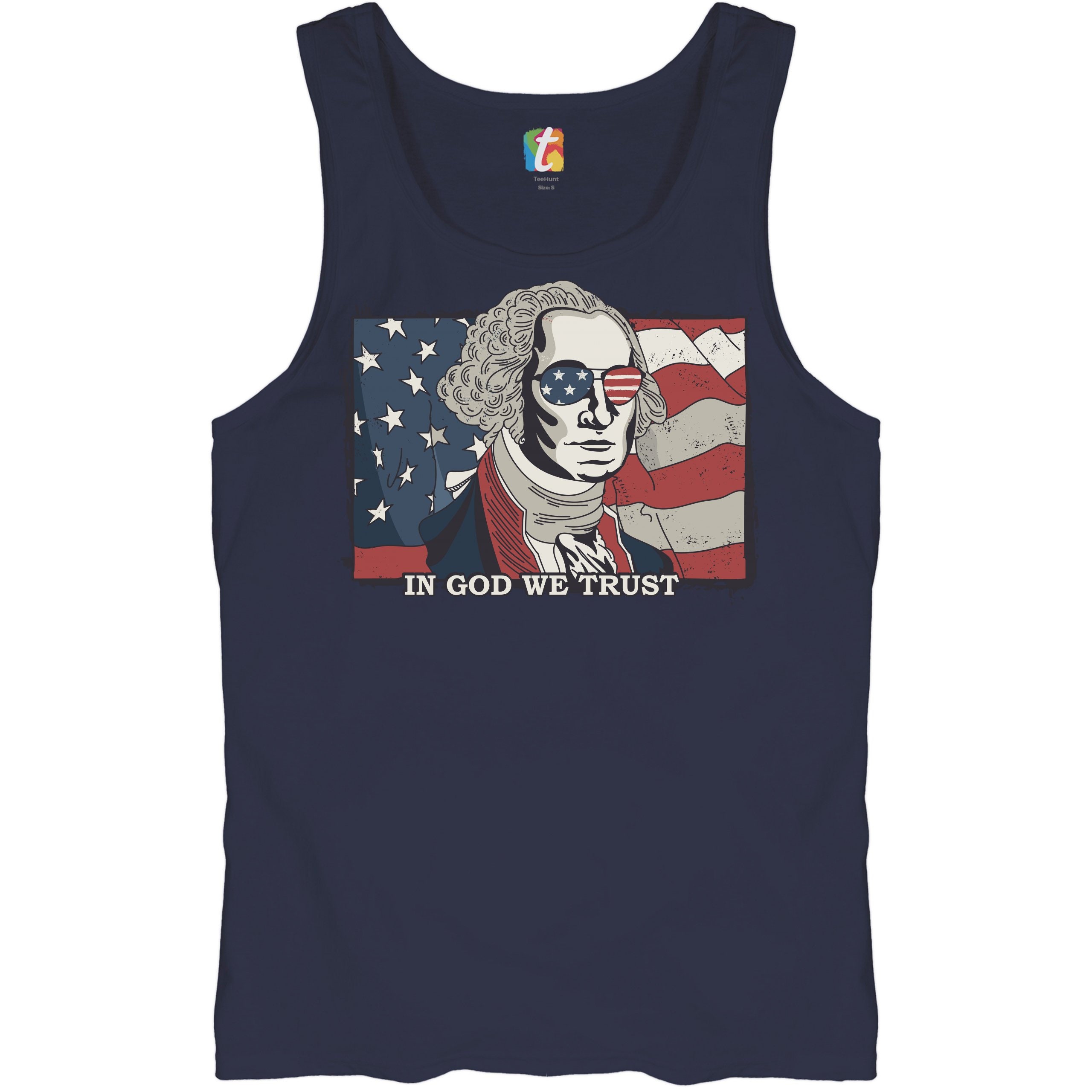 George Washington Tank Top American Flag in God We Trust 4th | Etsy