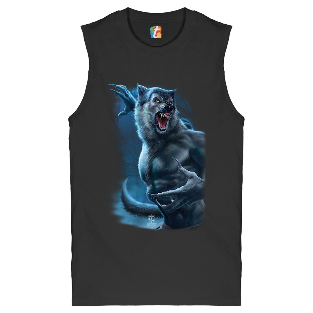 Roaring Werewolf Muscle Shirt Halloween, Horror, Scary, Gothic, Monster ...