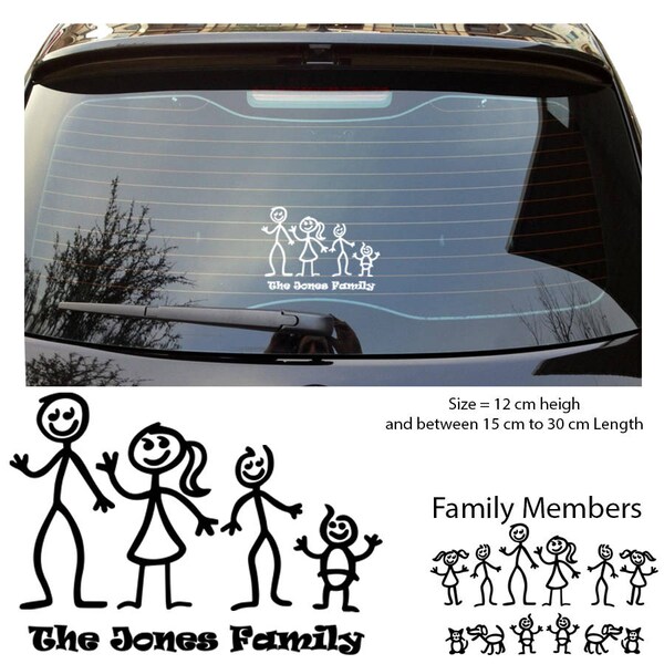 Car Rear Window Family Decals - Etsy