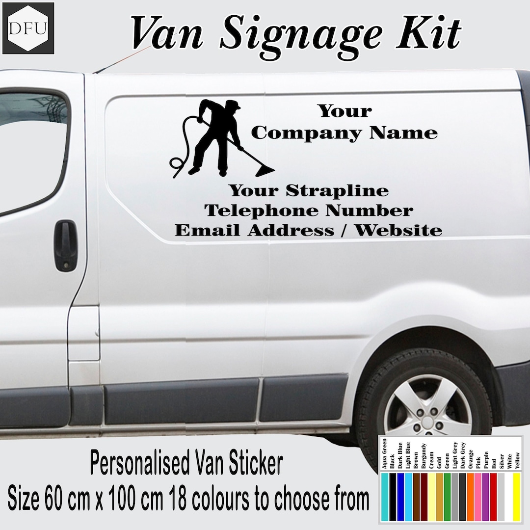 Custom Vinyl Stickers Personalised Car Van Cleaning Decal Sign Writing ...