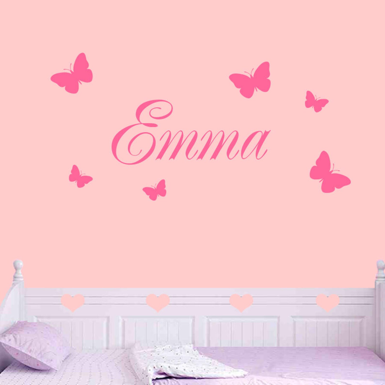 Personalised Name With Butterfly's Wall Sticker Wall | Etsy