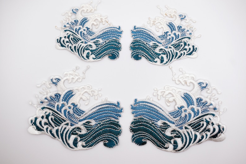 Iron-on Sea Wave Patch/janpanese Art Patch/sea Wave Patch/decorative ...