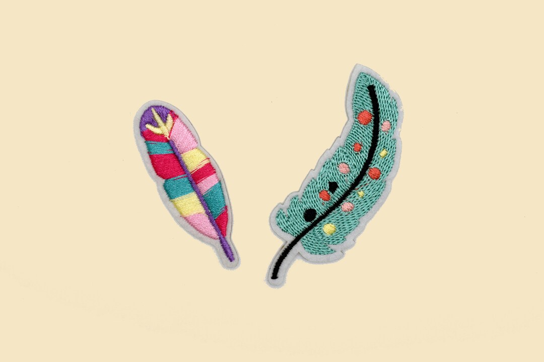 Colourful Feather Motils Collection Iron-on Patch/ Feather Badge ...