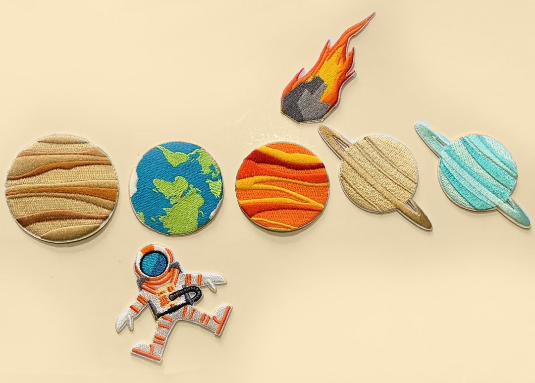 Stick-on Planet Gift Set/planet Patch/funny Gifts/embroidered Patch ...