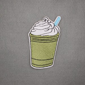 Iron-on Matcha Milkshake Patch/food Badge/summer Drink Patch/decorative Patch/diy Embroidery ...