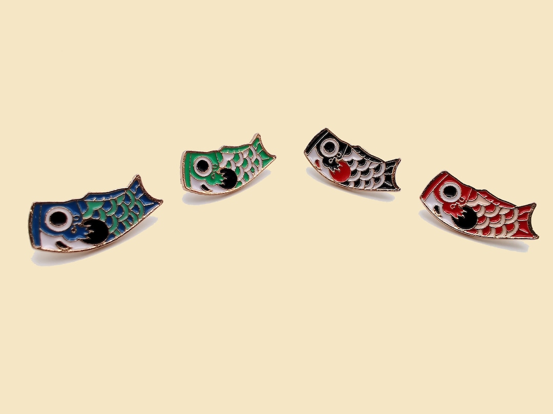 Kawaii Mini Koinobori Enamel Pins – Japanese Carp Streamer Badge for ...