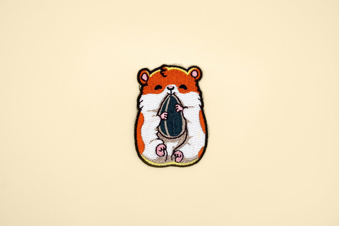 Iron-on Hamster Holding Sunflower Seed Patch – Embroidered Animal ...
