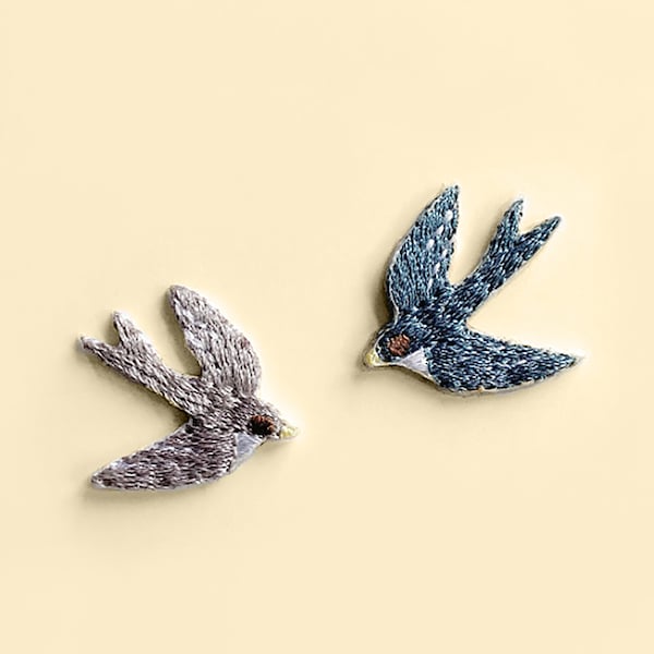 Embroidered Patch Swallow - Etsy