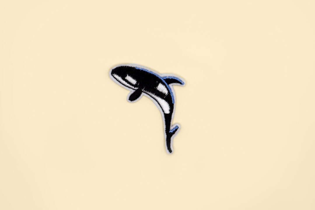 Iron-on Killer Whale Patch – Marine Animal Embroidered Applique for DIY ...