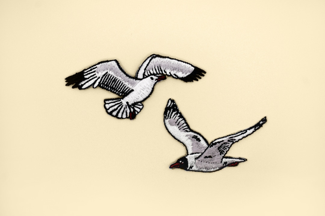 Iron-on Seagull Bird Patch/nature Bird Badge/seagull Patch/decorative ...