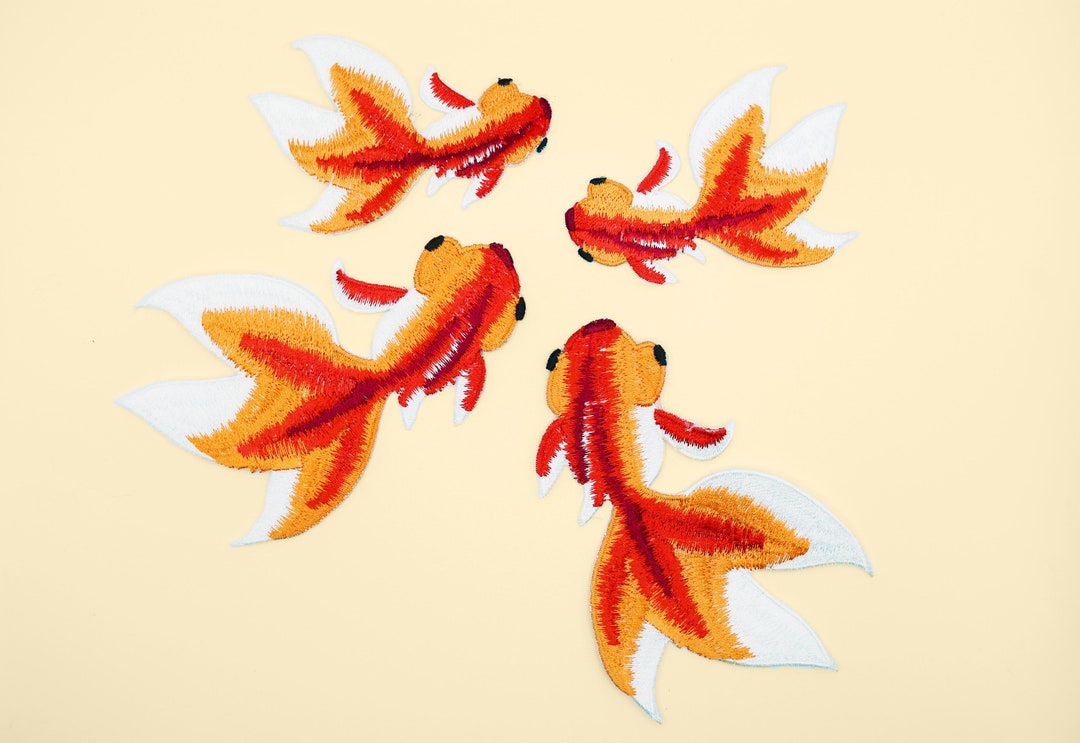 Golden Koi Fish Iron-on Patch/koi Carp Badge/japanese Fish Badge ...