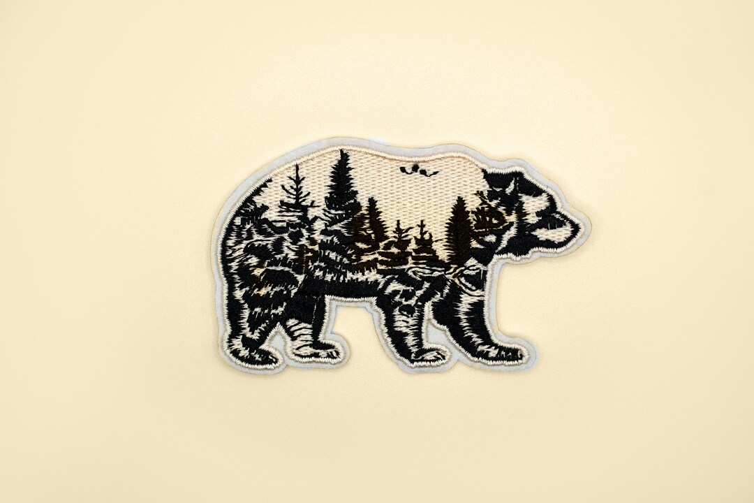 Iron-on Bear With the Forest Patch/forest Animal Badge/diy Embroidery ...