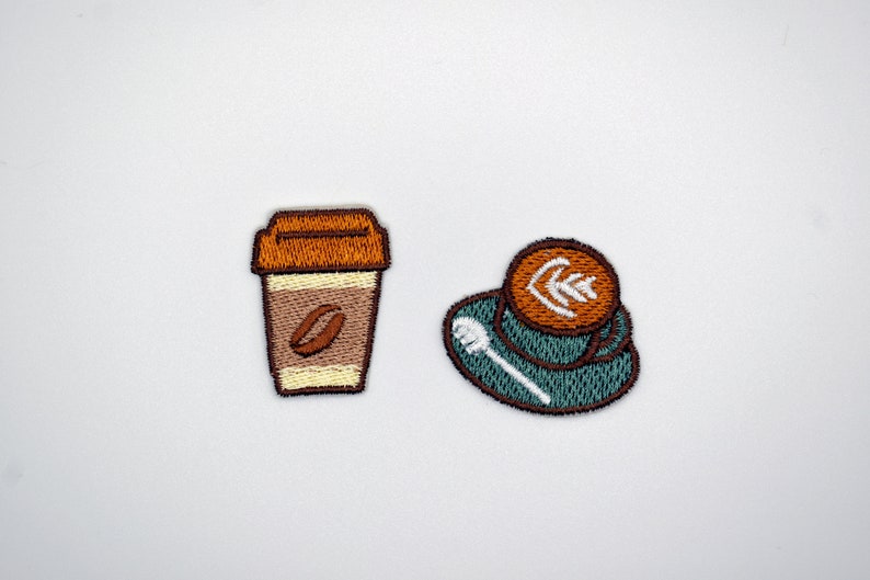 Coffee Cups Iron-on Patch/coffee Badge/cafe Lover Badge/decorative ...