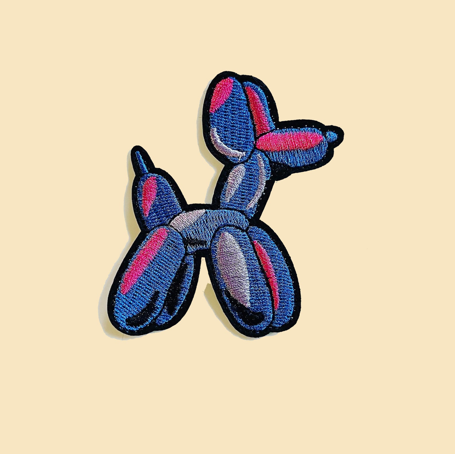 Iron-on Balloon Dog Patch – Large Embroidered Applique for DIY Crafts ...