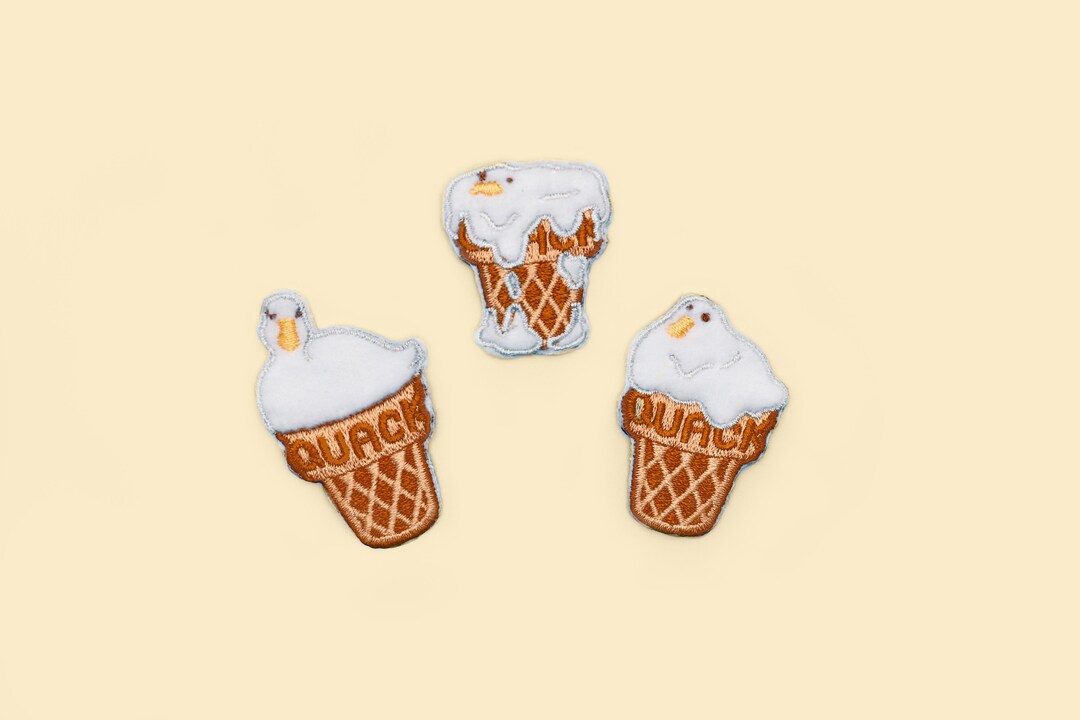 Iron-on Melting Duck Icecream Cone Patch/animal Badge/embroidered ...