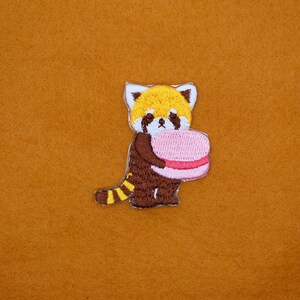Red Panda Holding Cookie Stick-on Patch/animal Badge/redpanda Badge ...
