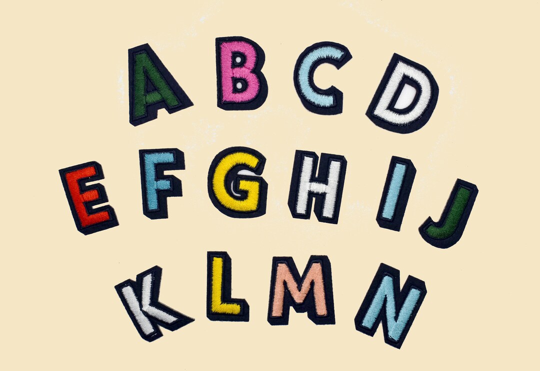 Multicoloured Capital 26 Letters Iron-on Patch/alphabet Words Badge ...